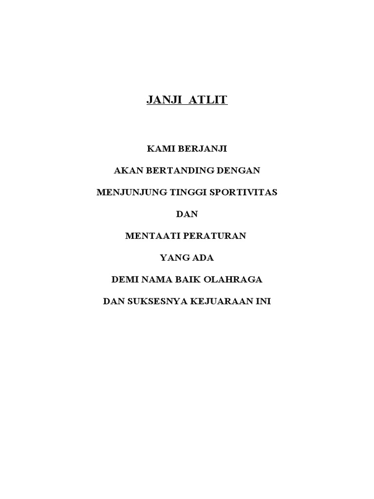 Janji Atlit Wasit Bulutangkis | PDF
