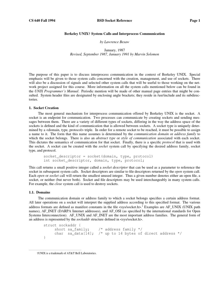 CS 640 Fall 1994 | PDF