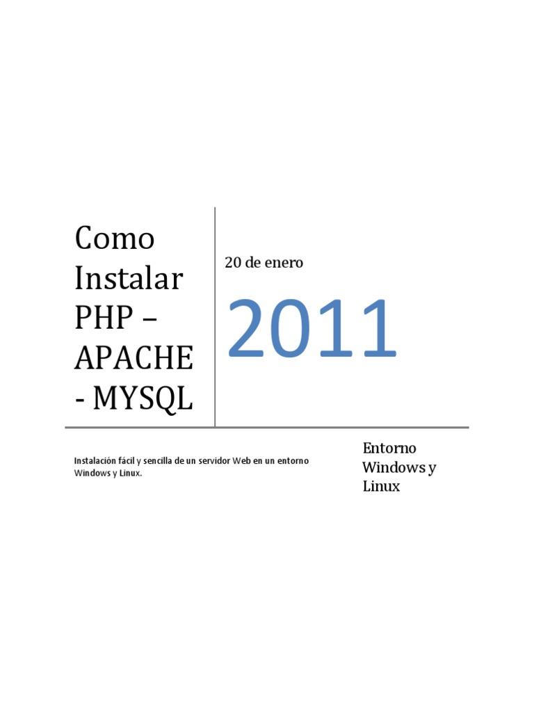 Instalar Servidor Apache PHP Mysql | PDF