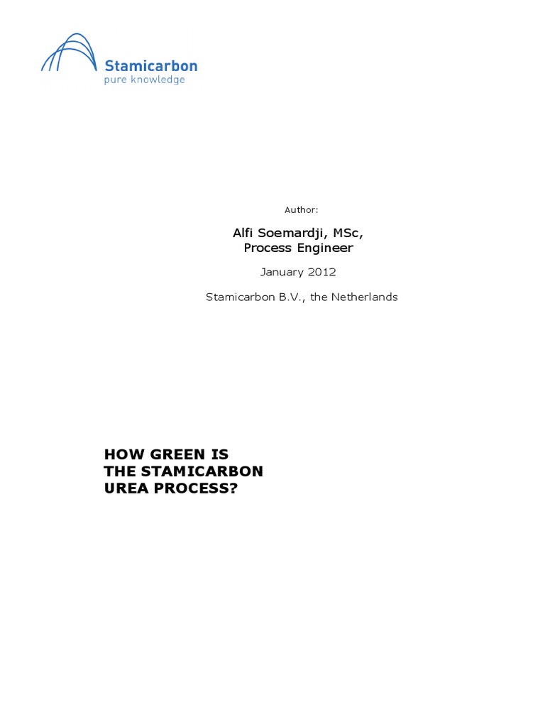 How Green Is The Stamicarbon Urea Process v2 W | PDF | Urea | Ammonia