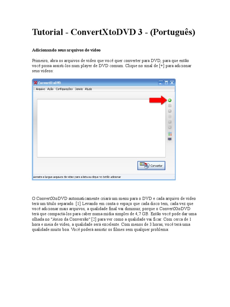 Tutorial ConvertXtoDVD 3 Portugues | PDF