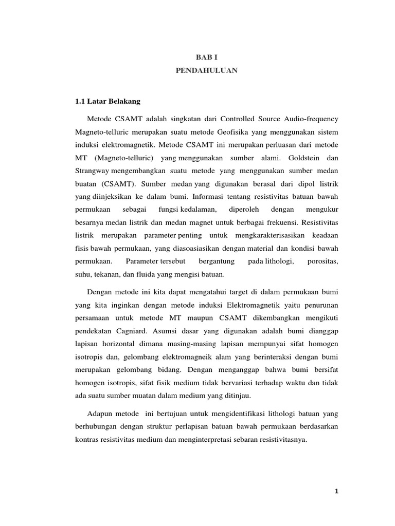 Metode CSAMT dalam Geofisika Elektromagnetik | PDF | Metode & Bahan Ajar | Sains & Matematika