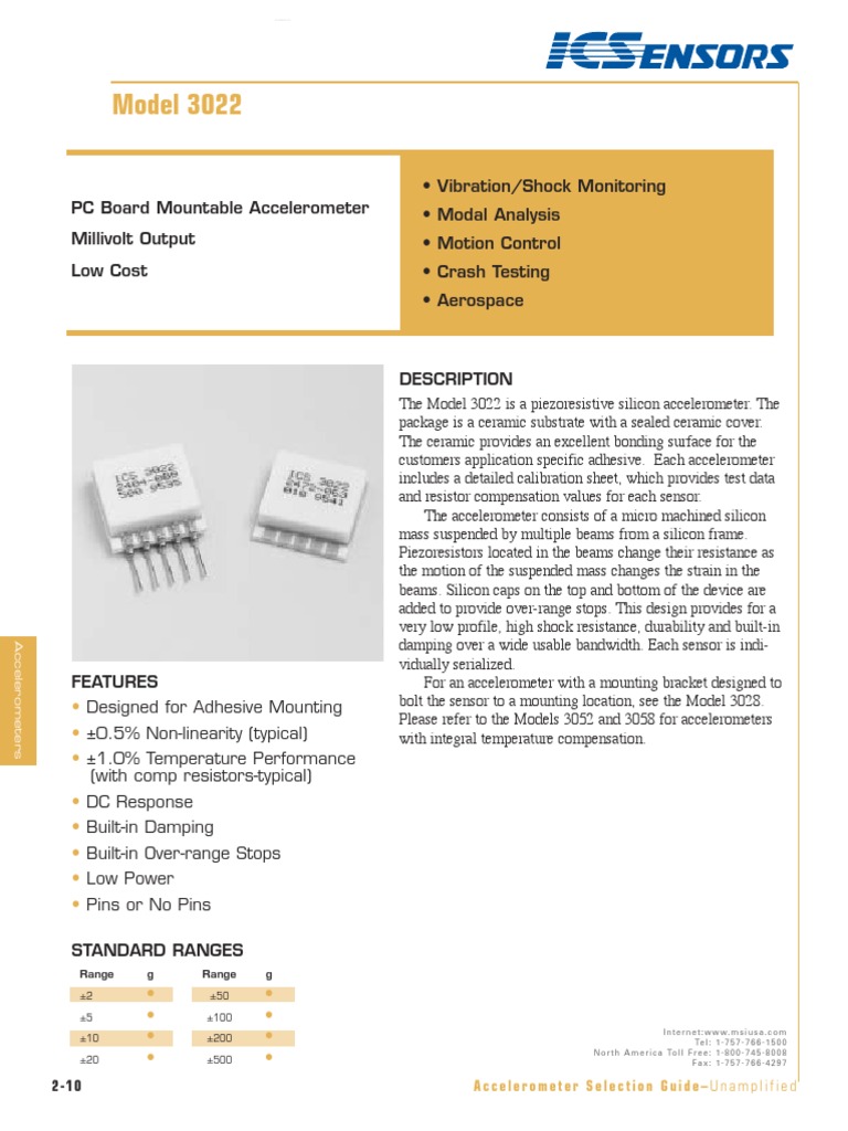 Engineers' Accelerometer Guide | PDF | Accelerometer | Manufactured Goods