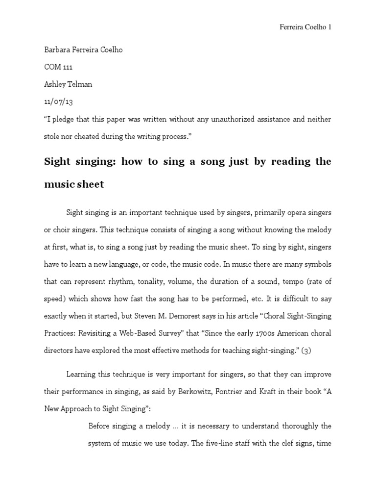 Sight Singing | PDF | Singing | Sheet Music