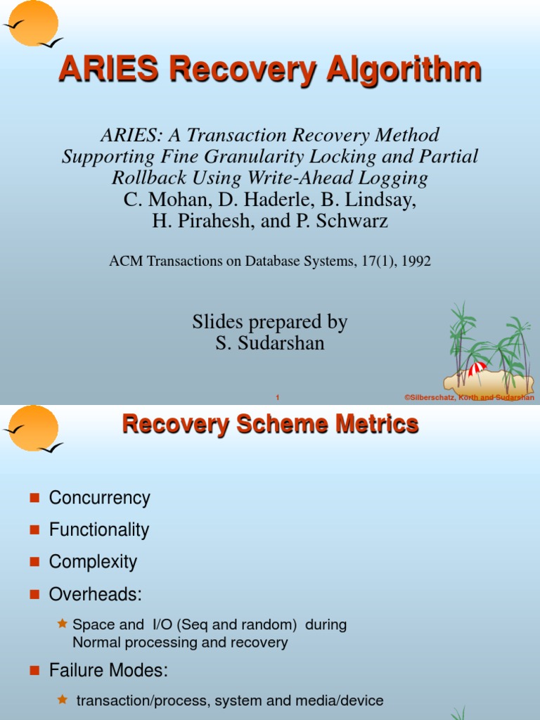 Aries Recovery Algorithmaries 1 Computer Engineering Data 4822