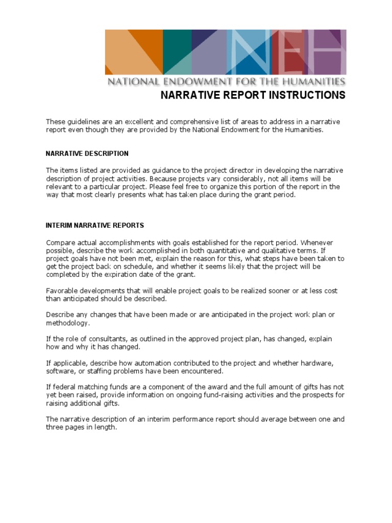 Narrative Report Guidelines | Quantitative Research | Evaluation