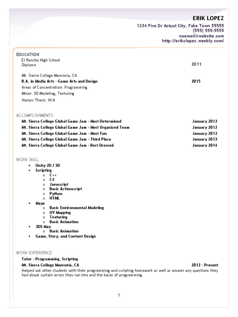 Erik Lopez: Education | PDF