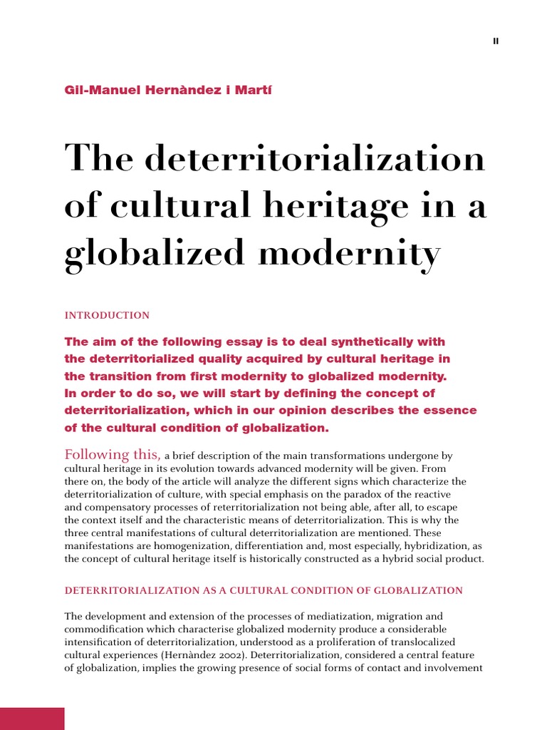 Cultural Deterritorialization in Globalization | PDF | Museology ...