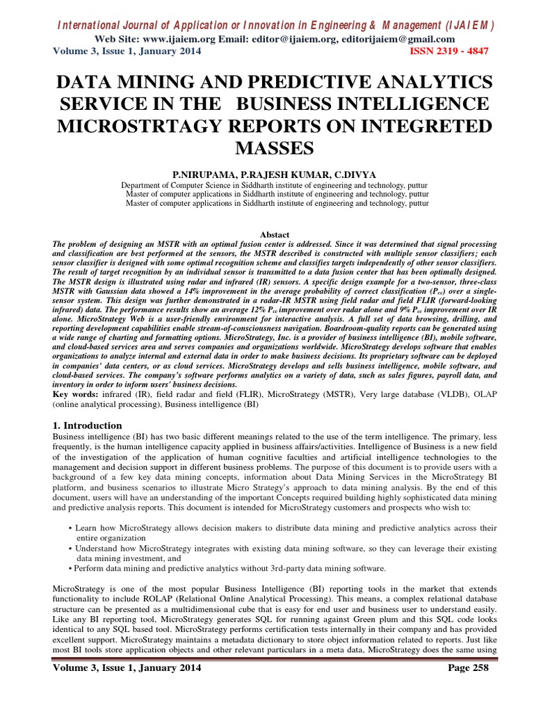 Data Mining and Predictive Analytics Service in The Business ...
