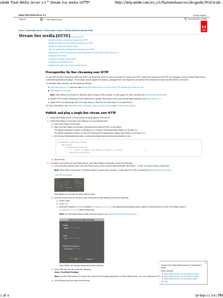 Adobe Flash Media Server 4 | PDF | Streaming Media | Adobe Flash