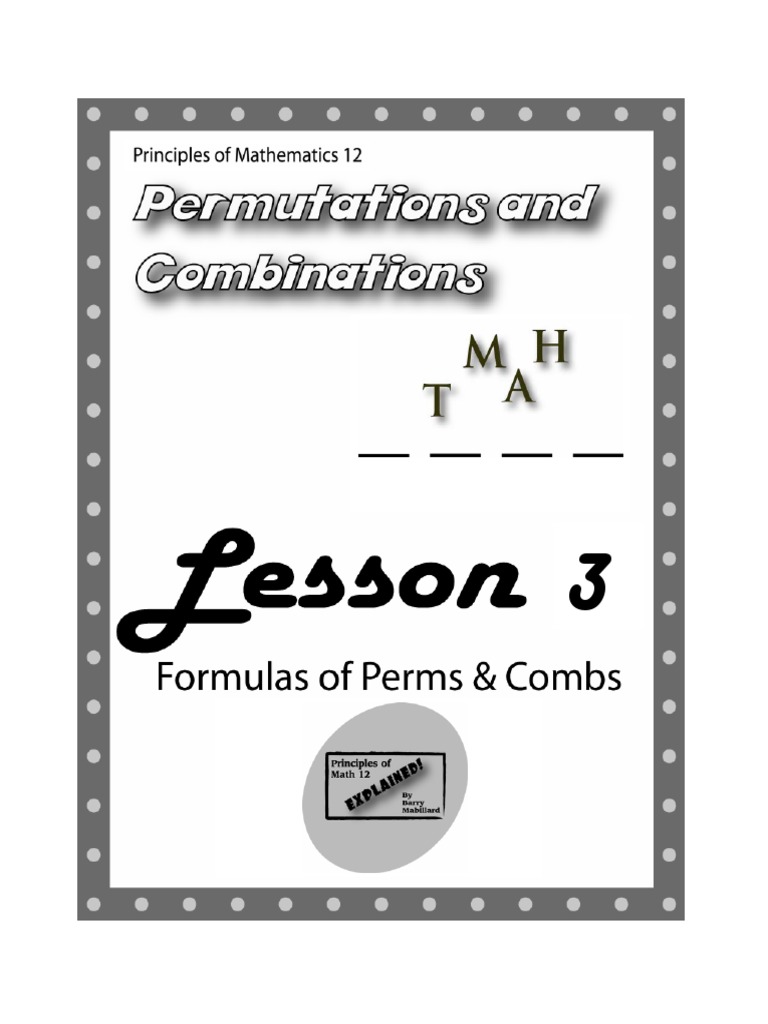 Principles of Math 12 - Permutations and Combinations Lesson 3 PDF ...