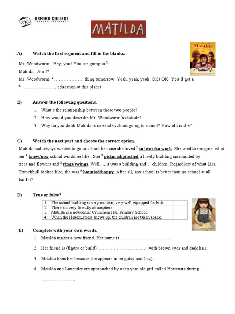 Matilda Handout | PDF