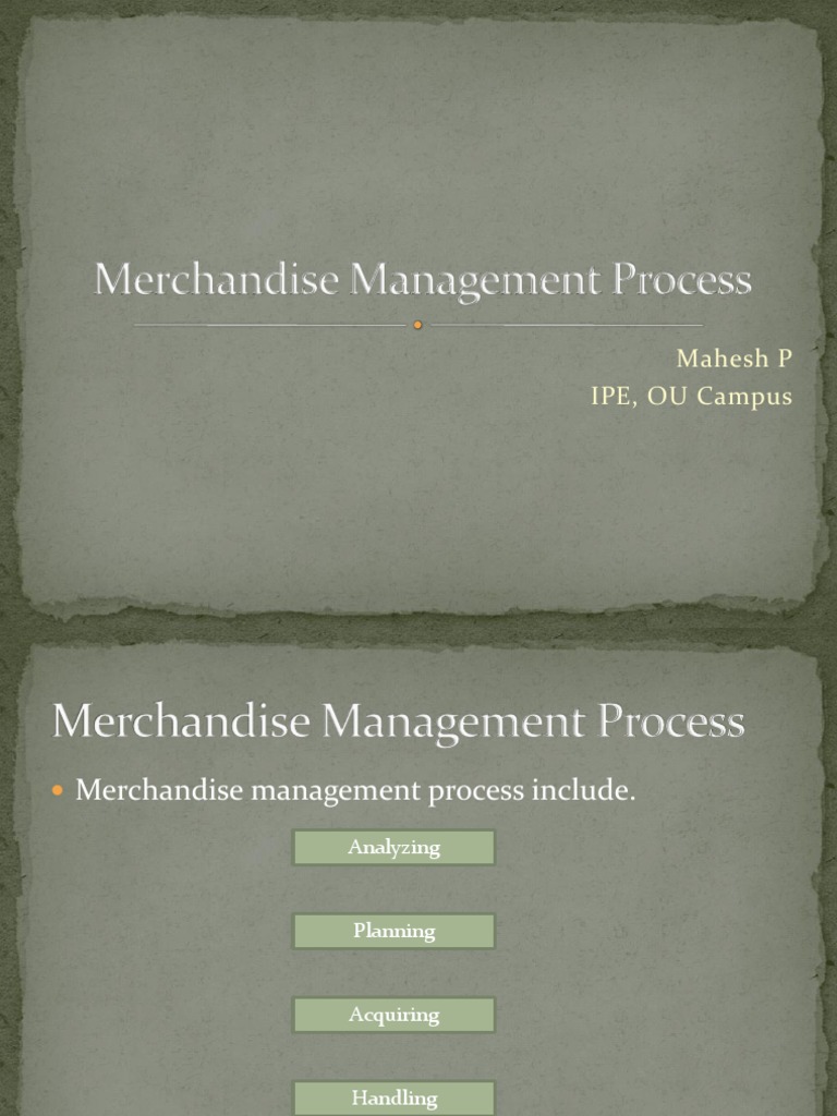 Retail Merchandise Management Process | PDF | Retail | Merchandising