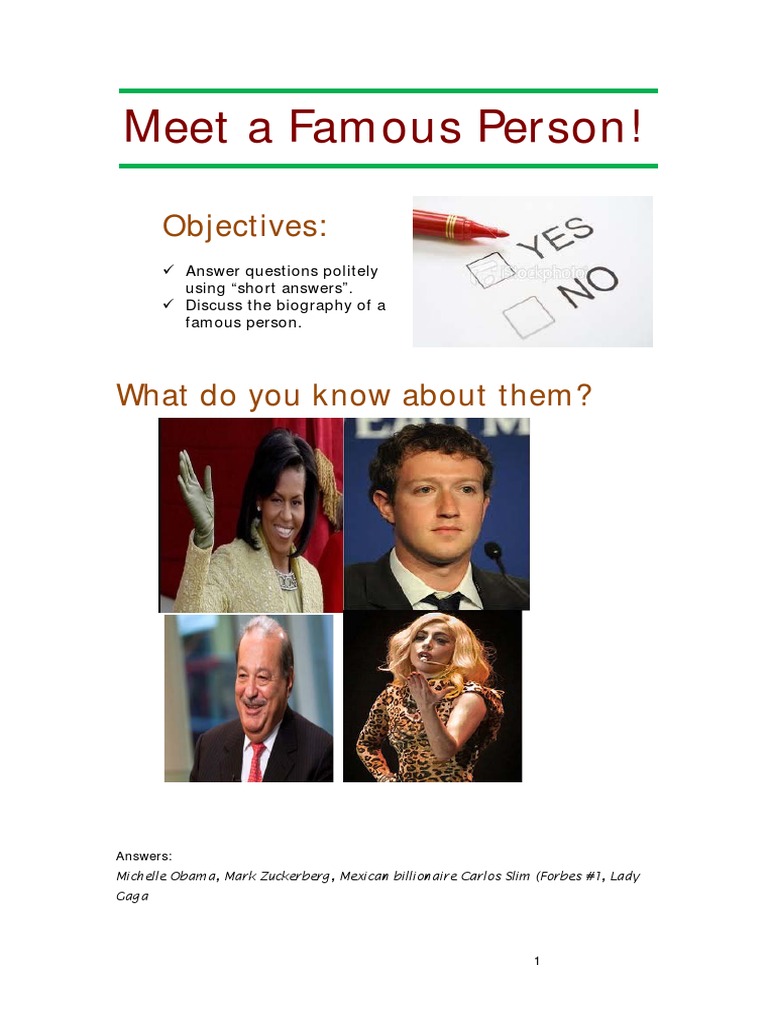 A2, Lesson 1-Meet A Famous Person | PDF | Nike