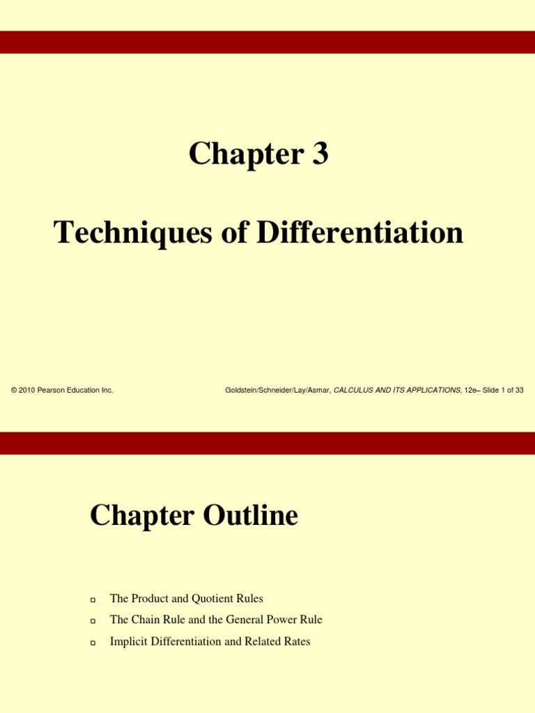 Technique of Differentiation PPT 03 | PDF | Derivative | Calculus