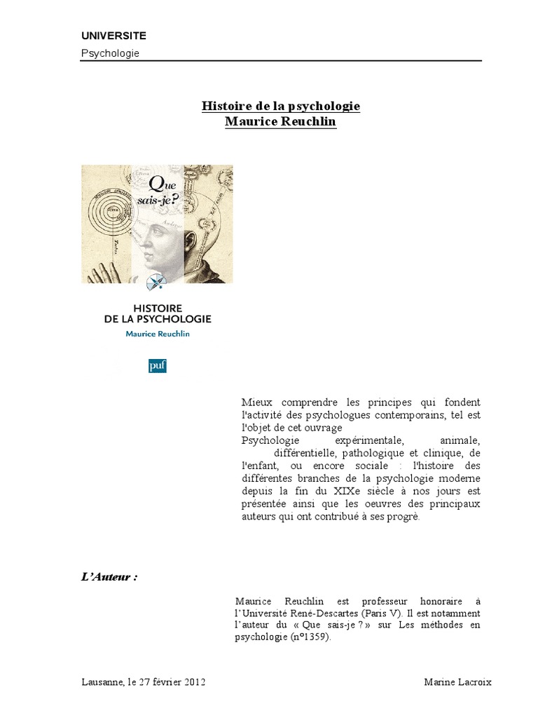 Histoire-de-la-psychologie.pdf | Hypnose | Éthologie