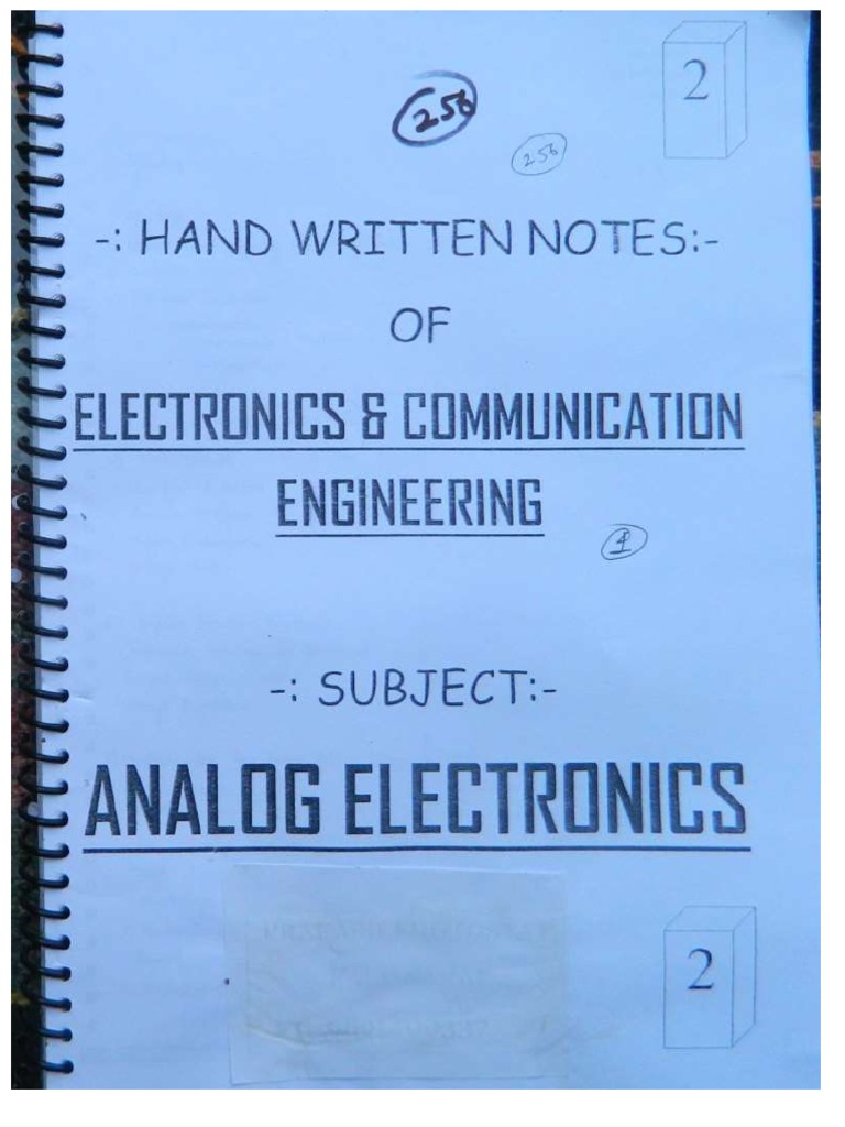 Made Easy GATE/IES Analog Electronics Notes | PDF | E Books | Learning