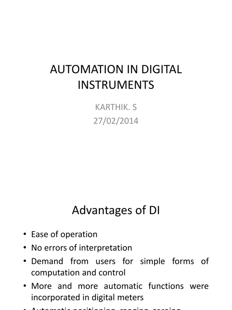 Advantages of Digital Instruments | PDF