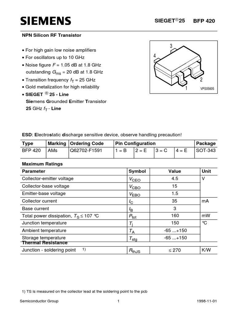Sieget-Bfp 420 | PDF | Transistor | Electromagnetism