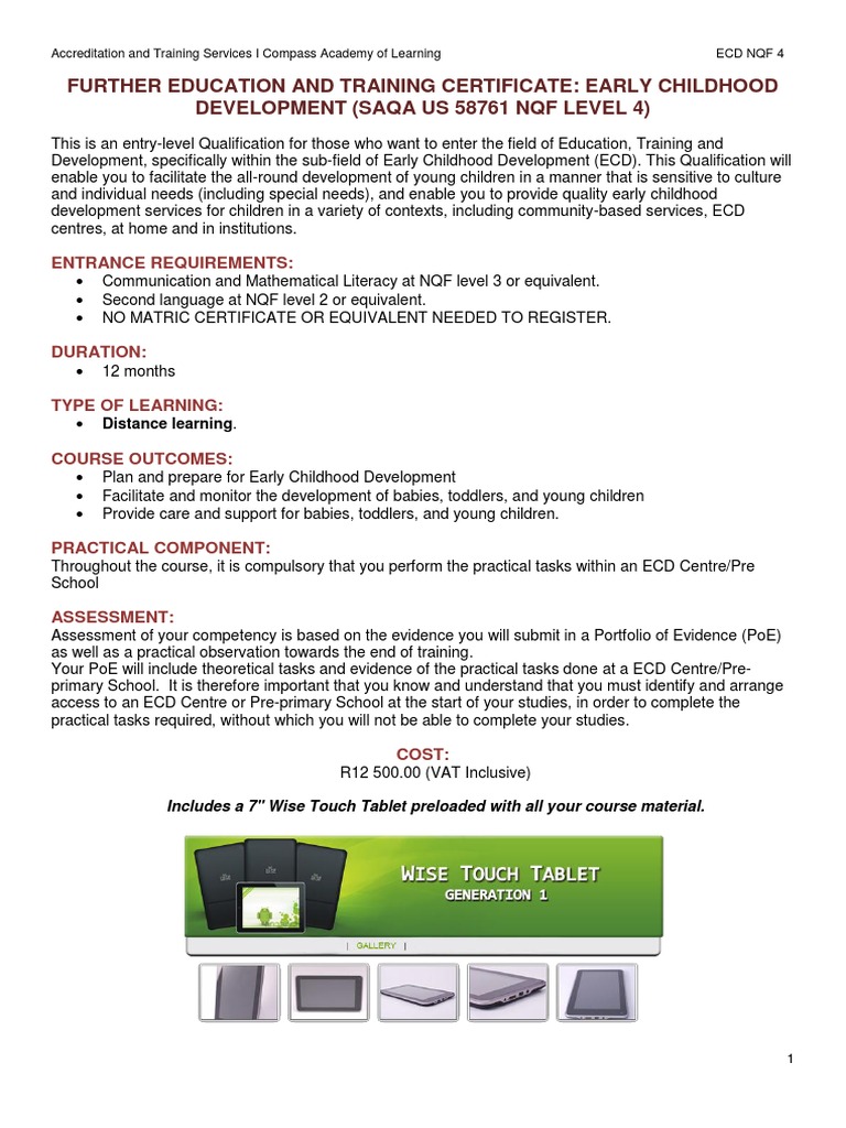 ECD NQF 4 Programme Layout New | Child Development | Developmental ...