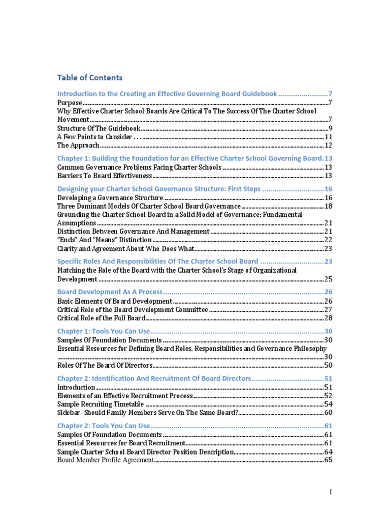 Board Governance Training Manual Pdf Strategic Planning Board Of