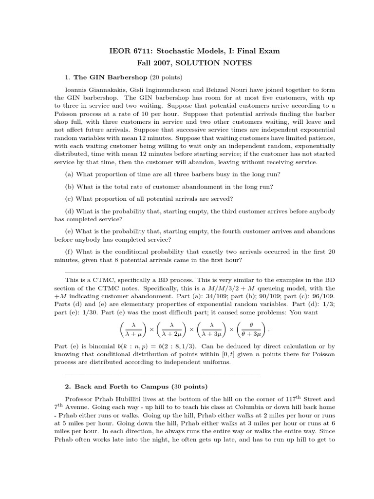 Analysis of Stochastic Queueing Models and Renewal Processes in Complex Service Systems | PDF ...
