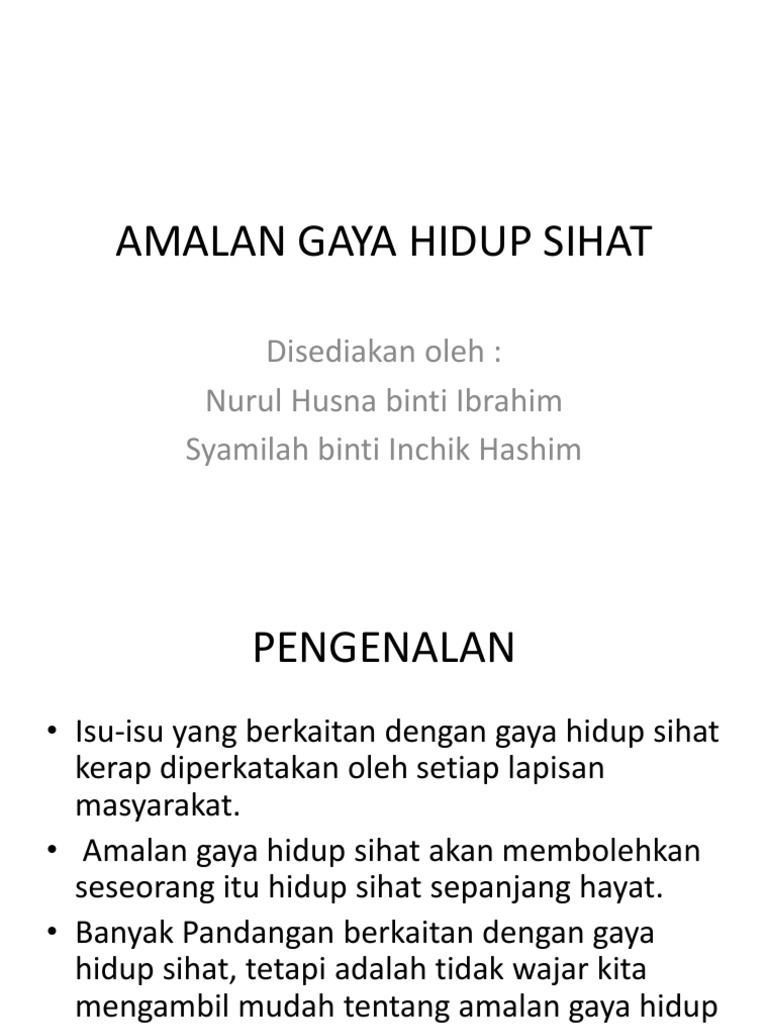Amalan Gaya Hidup Sihat (Tutorial) | PDF