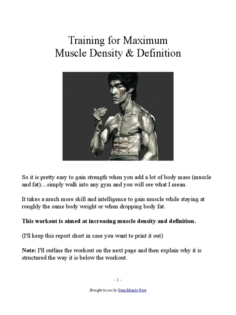 Maximize Muscle Density Workout Plan | PDF | Muscle | Physical Exercise