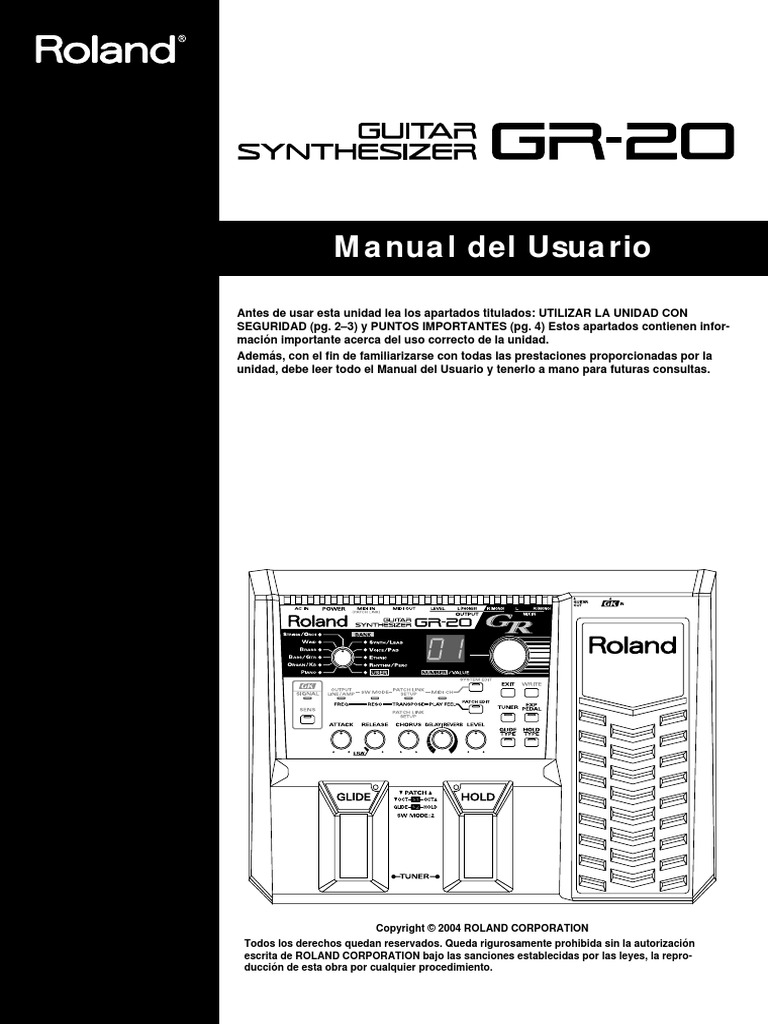 Roland GR-20 Manual | PDF | Sintetizador | Guitarras