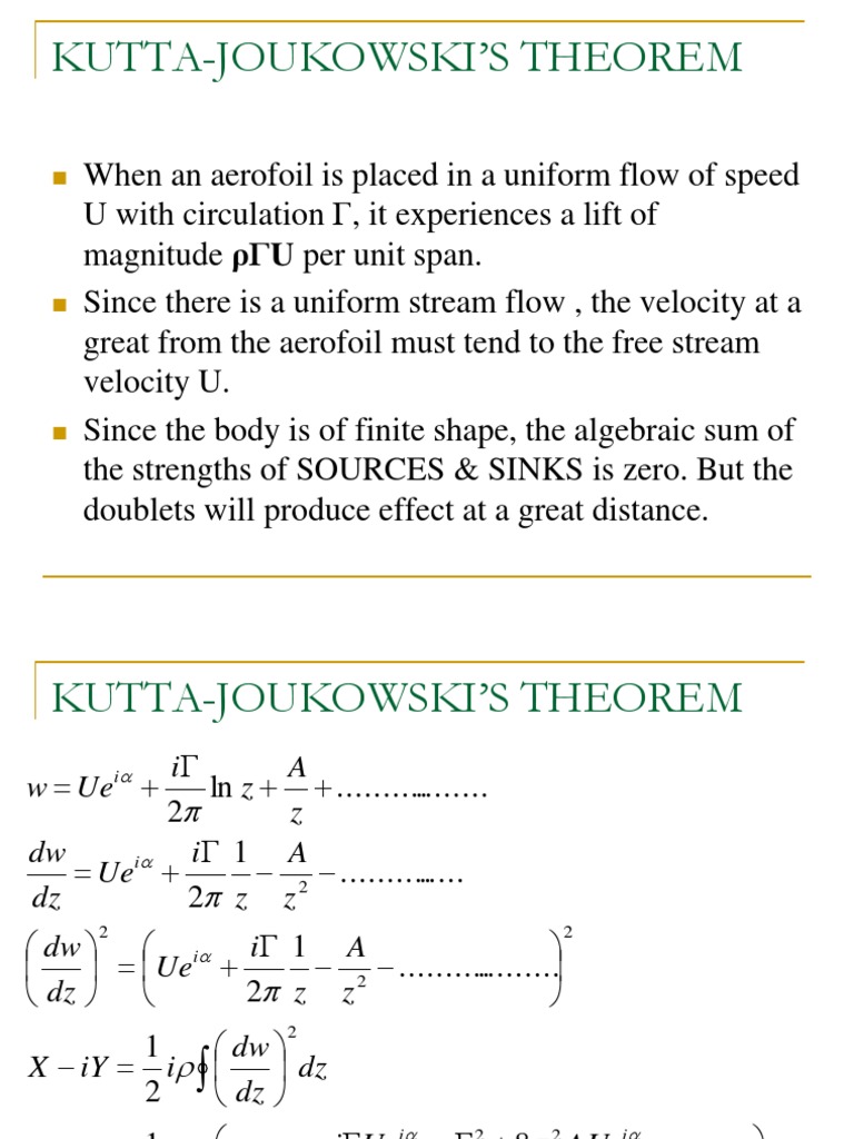 Kutta Joukowski's Theorem (12.12.2010) | PDF