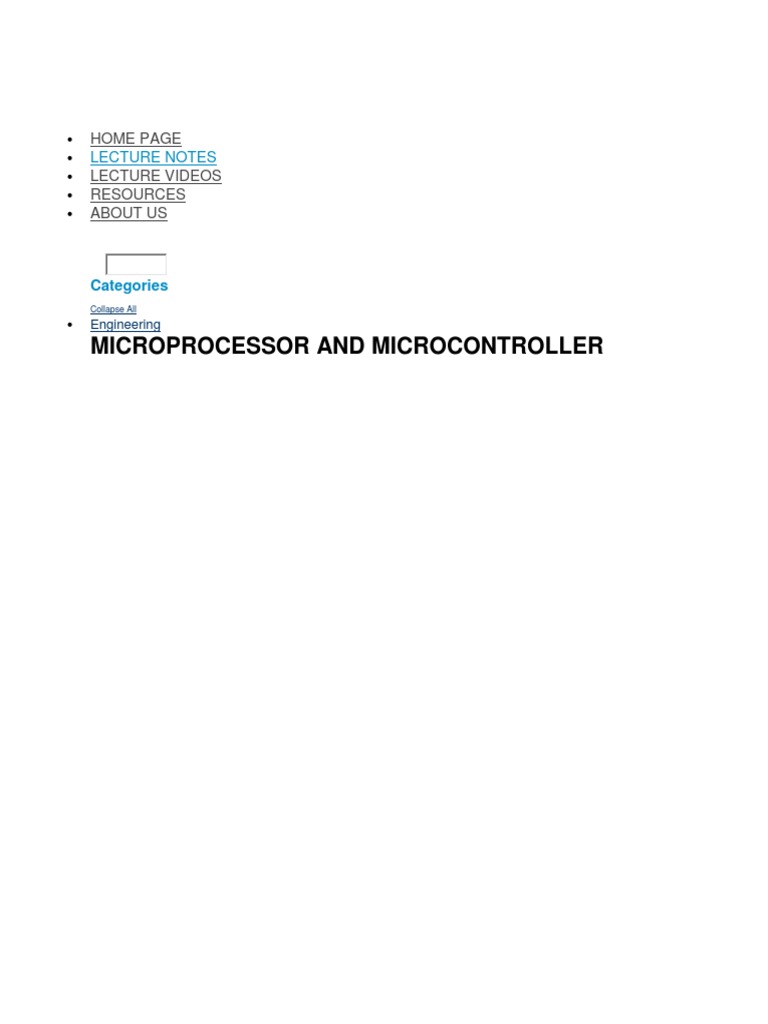 Microprocessor and Microcontroller: Lecture Notes | PDF | Technology ...