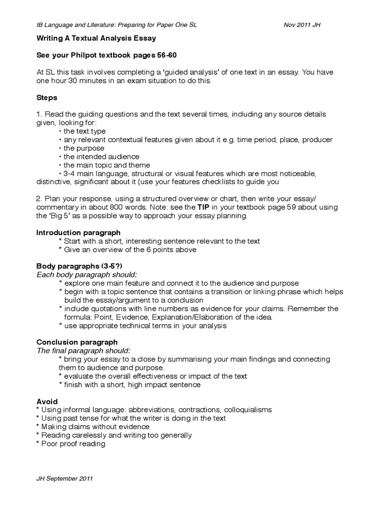 IB Textual Analysis Guide | PDF