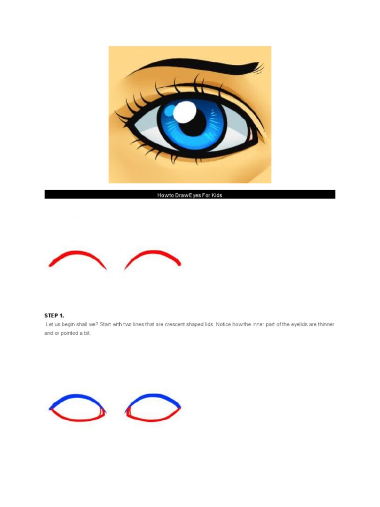How To Draw Eyes For Kids | PDF