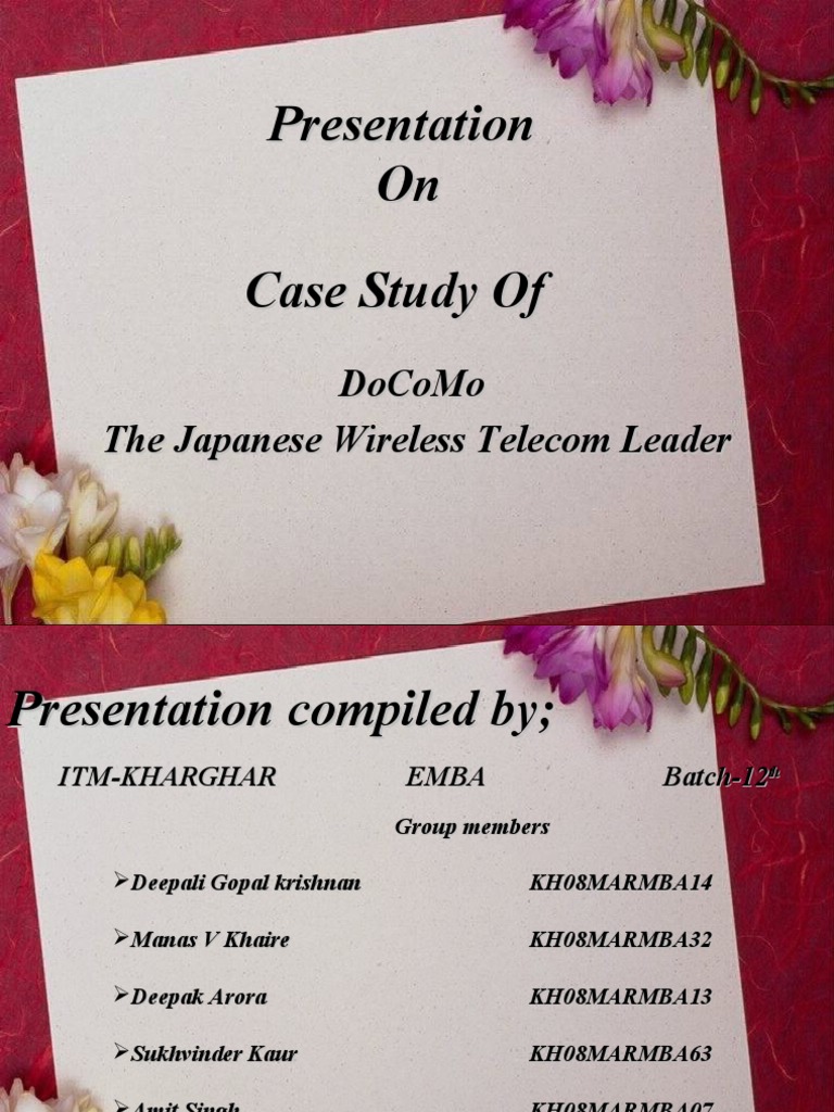 Final PPT DoCoMo | PDF | Telecommunications | Information And ...