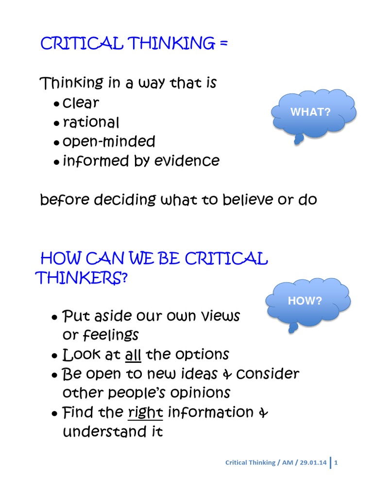 Critical Thinking | PDF