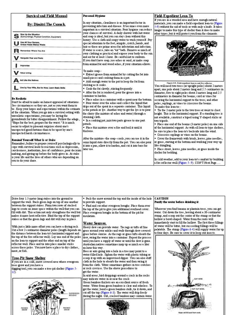 Survival and Field Manual By: Dimitri The Canuck. Field-Expedient Lean ...
