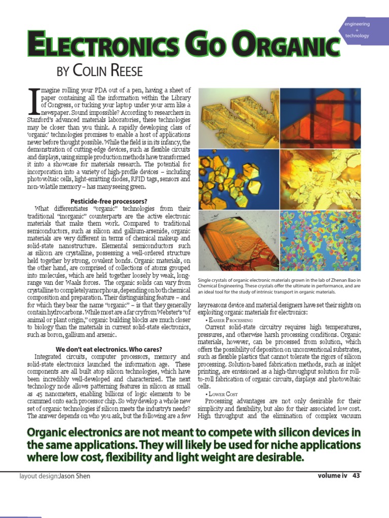 Electronics Go Organic | PDF | Technology & Engineering