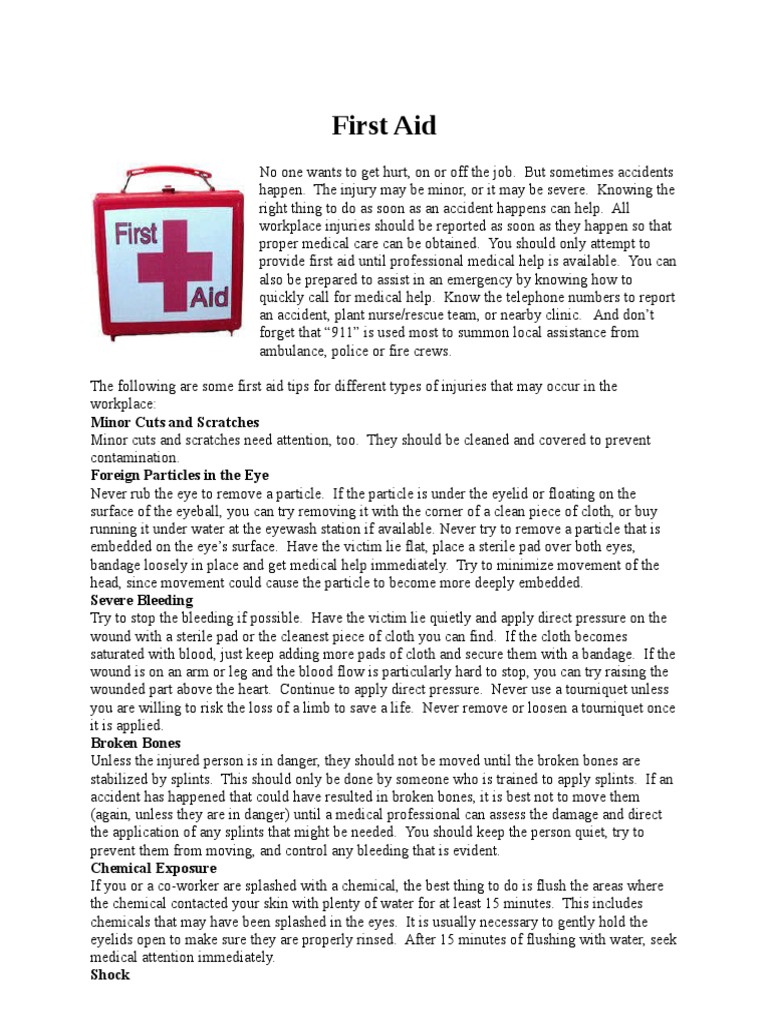 First Aid: Minor Cuts and Scratches | PDF | First Aid | Wound