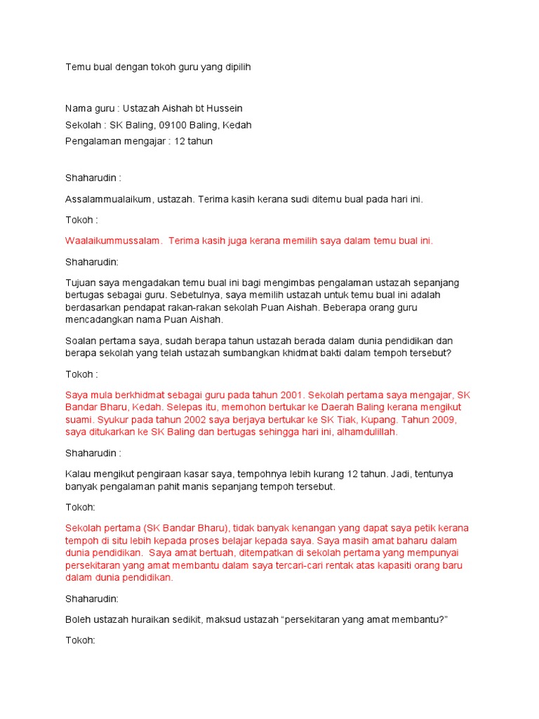 Temu Bual Bersama Ustazah Aishah | PDF