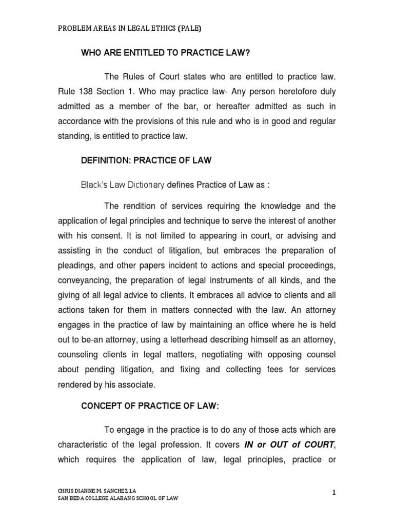 Who Are Entitled To Practice Law?: Problem Areas in Legal Ethics (Pale ...