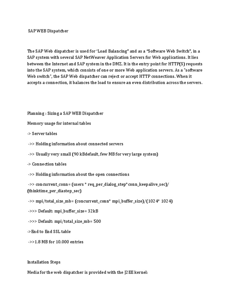 How To SAP Web Dispatcher | PDF | Dispatcher | Sap Se