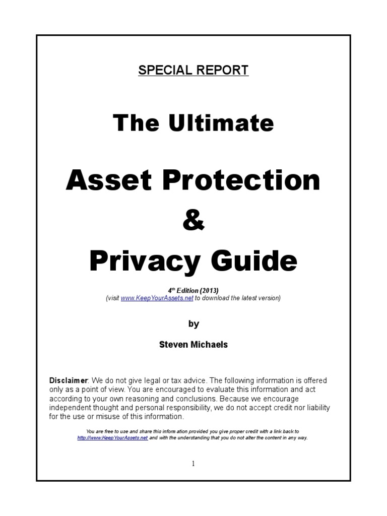 Ultimate Asset Protection Guide 4th Ed. | PDF | Limited Liability ...
