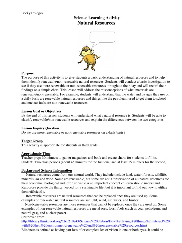 Science Recycling Inquiry Lesson Plan | PDF | Resource | Renewable ...