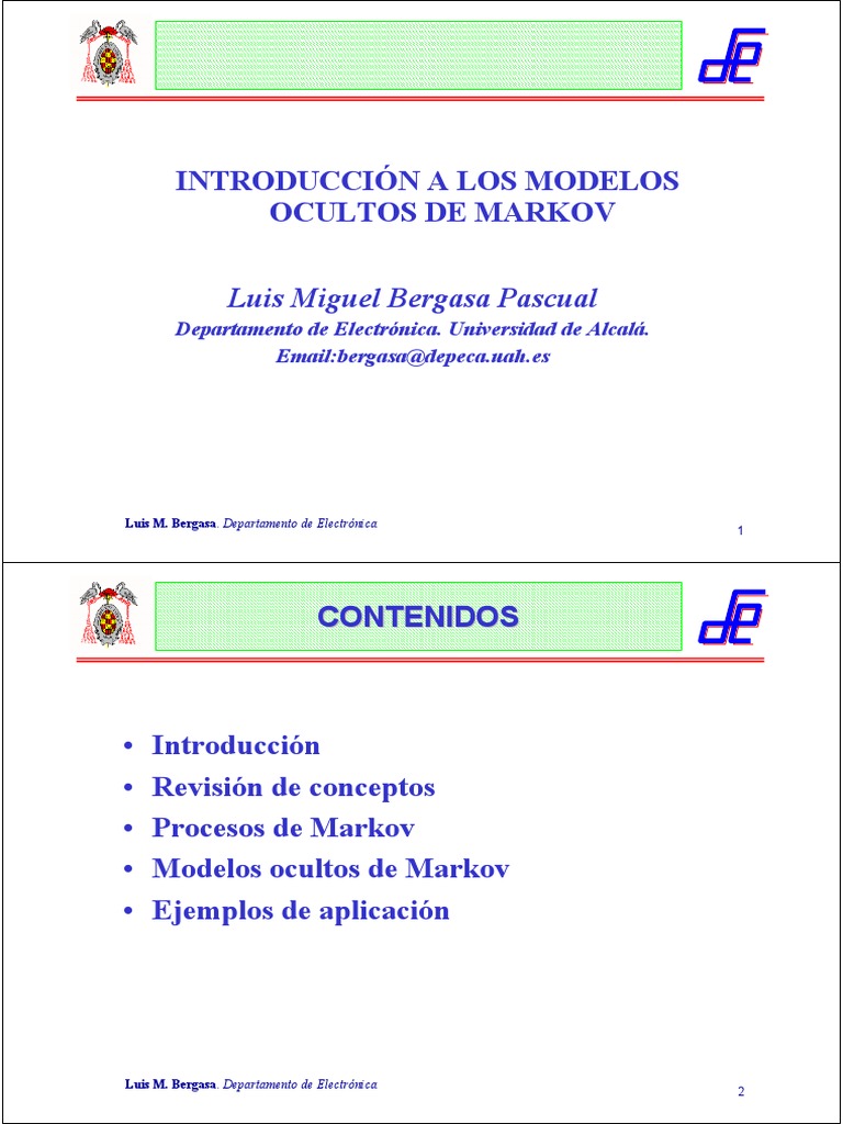 Introduccion Al Modelo Oculto de Markov - Luis Bergasa | PDF ...