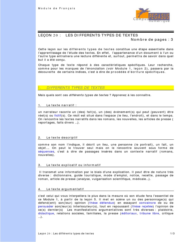 Types de textes et leurs caractéristiques | PDF | Philosophie
