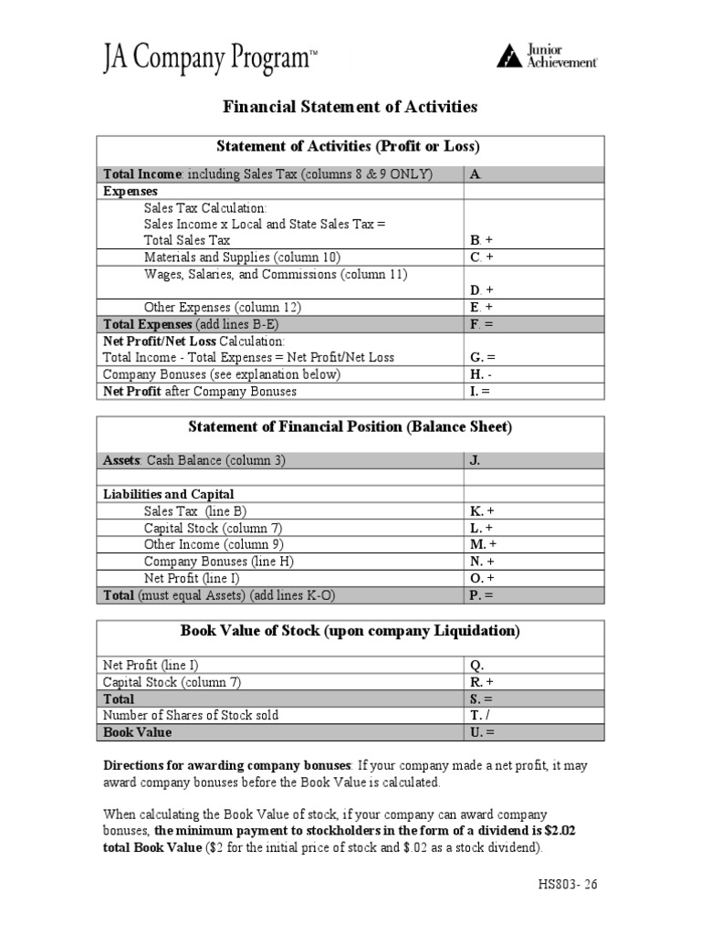 Financial Statement of Activities-NEW | PDF | Net Income | Financial ...