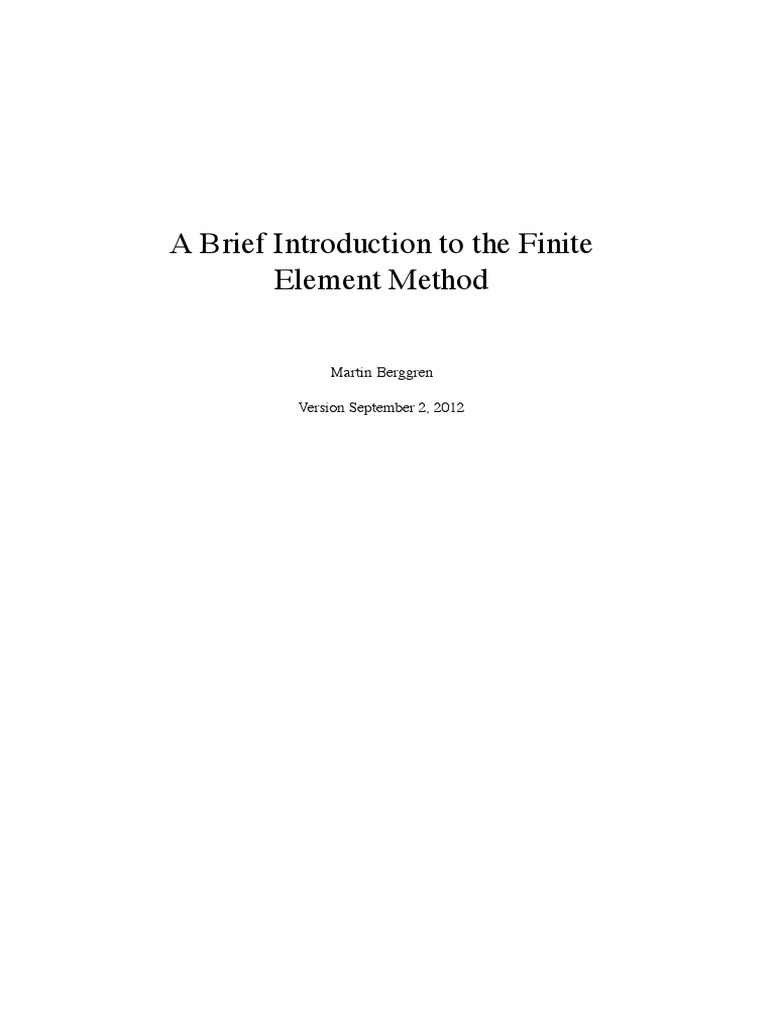 Fem Text Pdf Calculus Of Variations Finite Element Method
