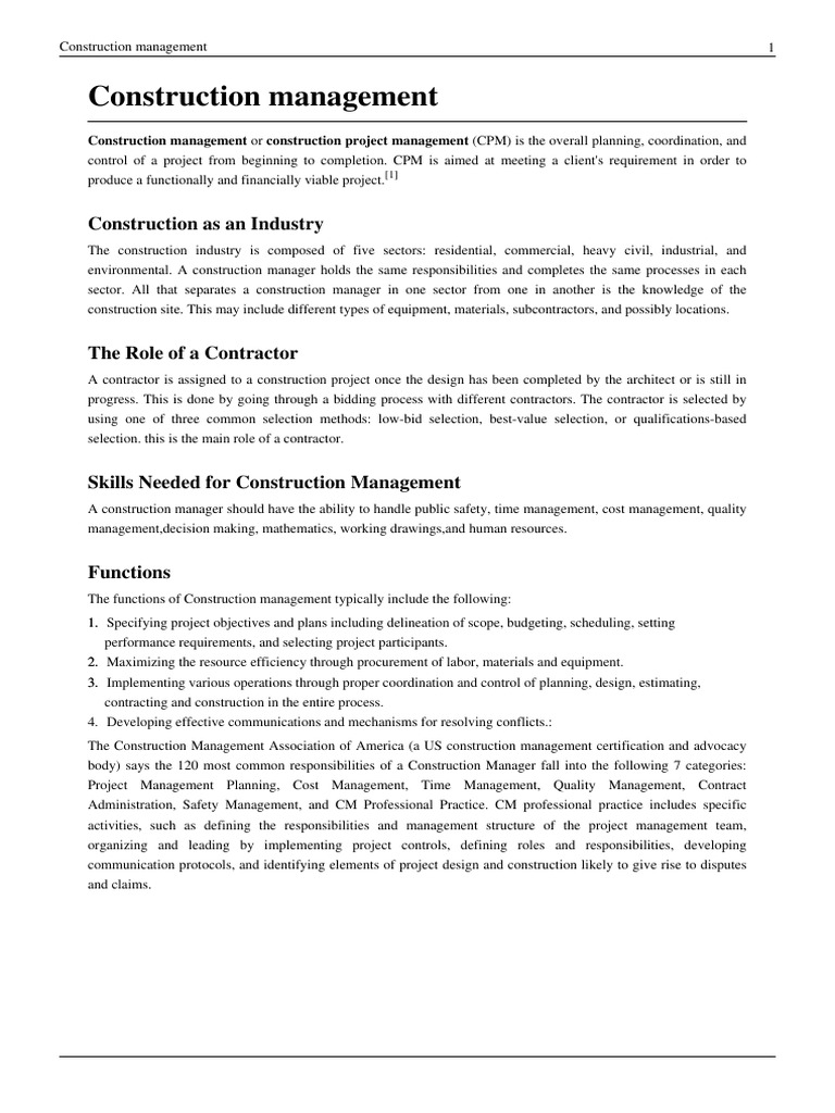 Construction Management | PDF | Construction Management | General ...