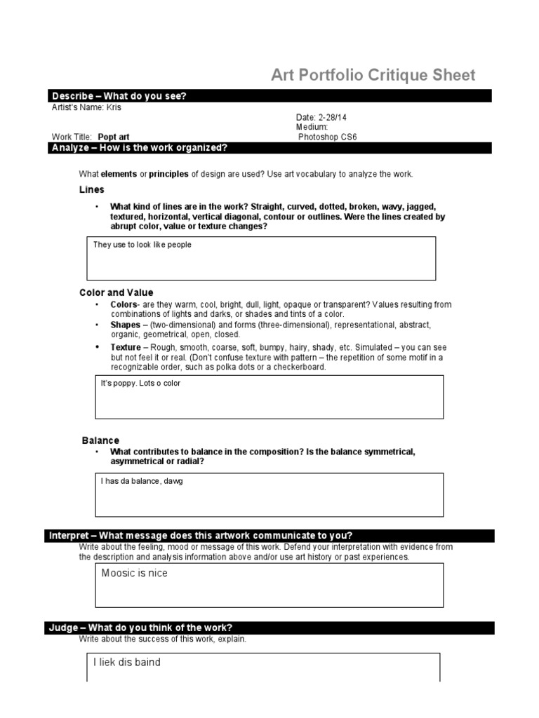 Popt Art Critique | PDF