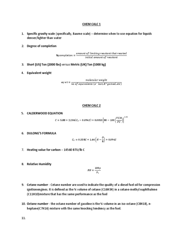 chem calculations